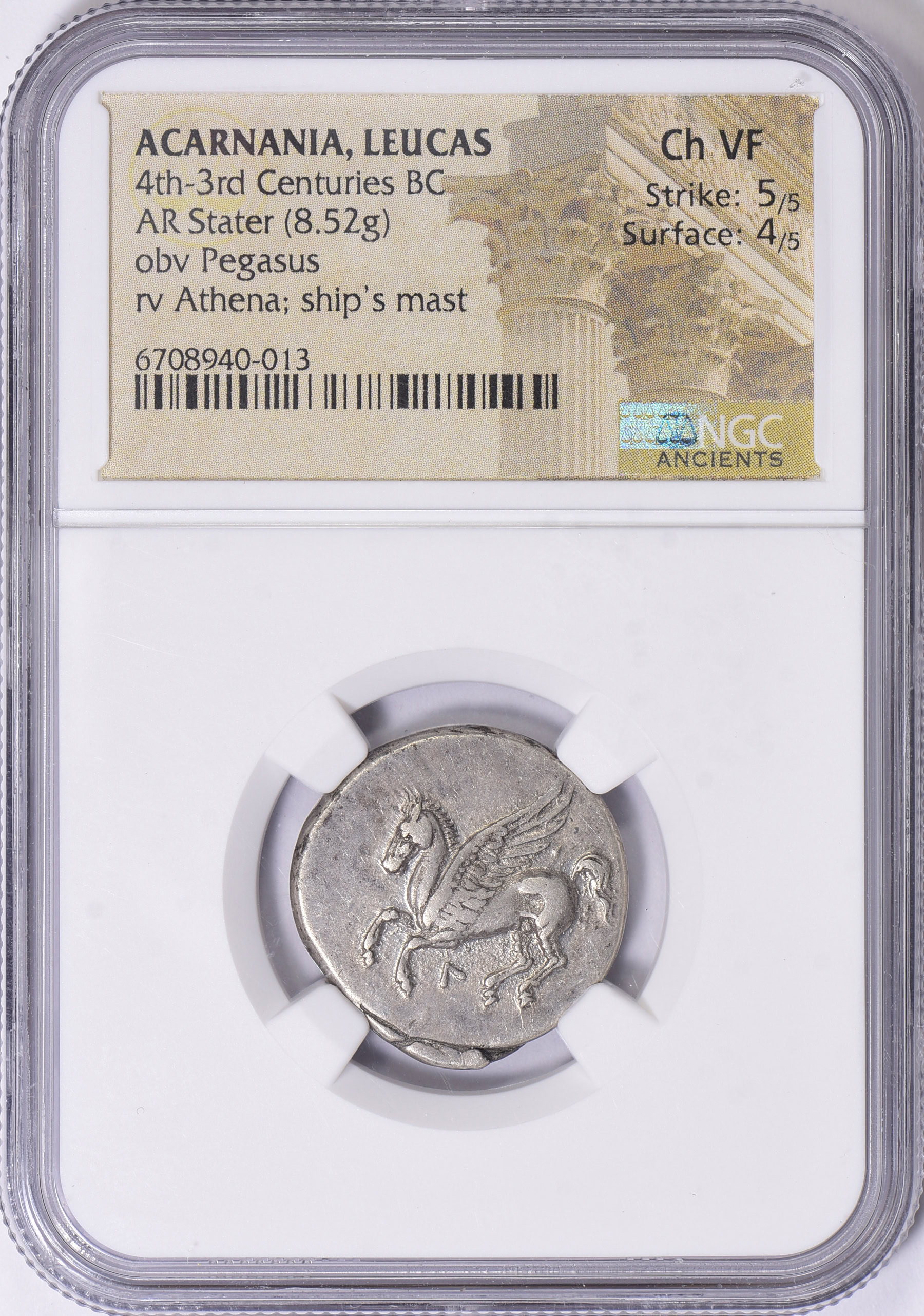 Ancient Acarnania, Leucas c.4th-3rd Centuries B.C. AR Stater (8.52gms ...