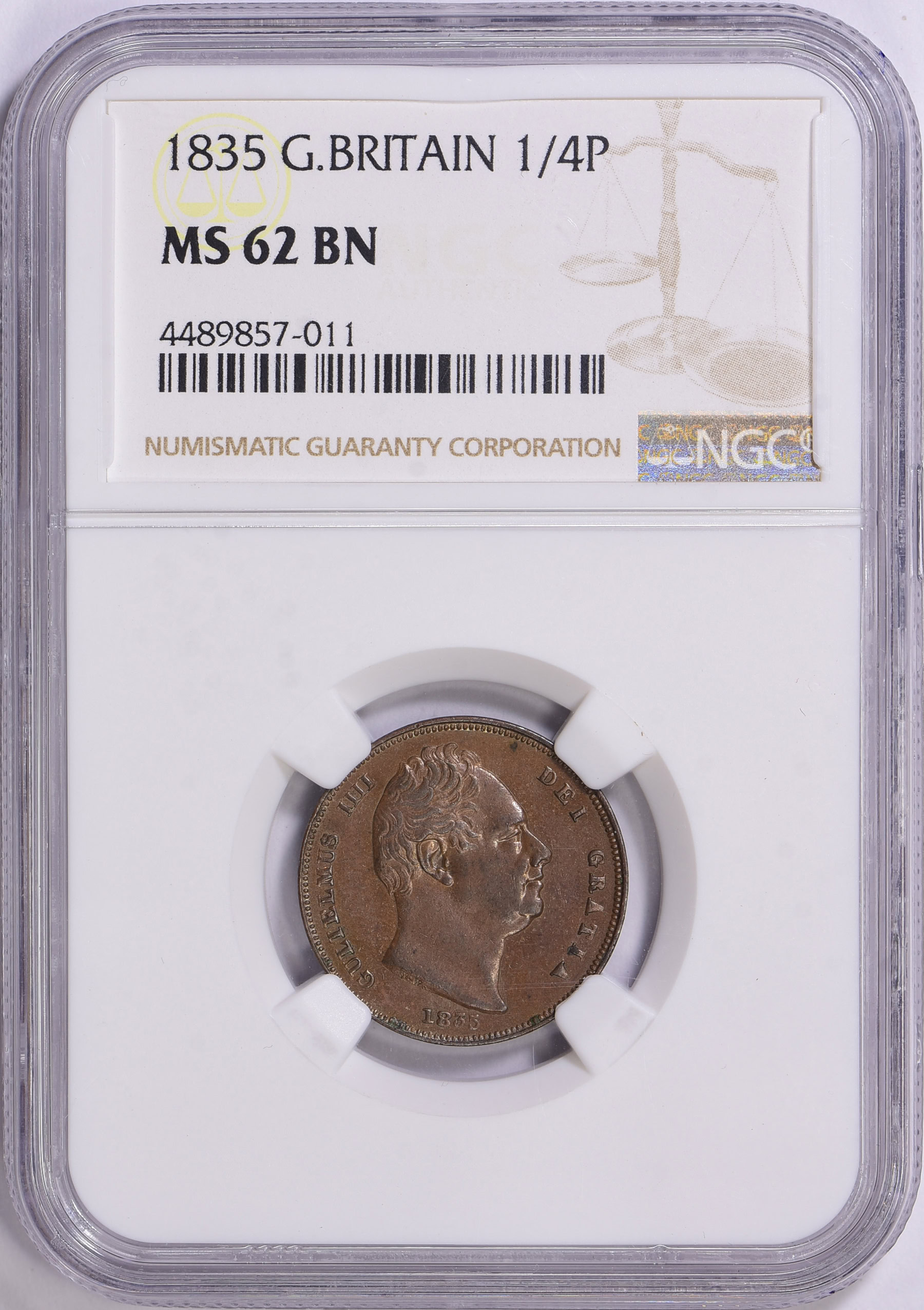 Great Britain 1835 Farthing KM-705 NGC MS-62 BN (Item 1642062 ...