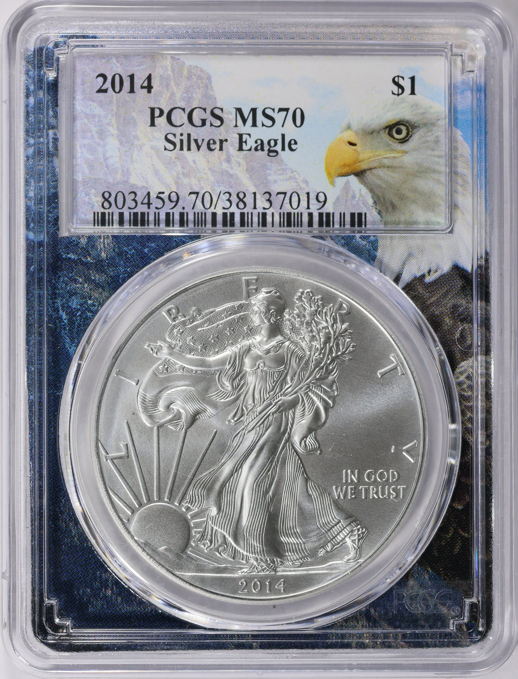 2014 $1 Silver Eagle PCGS MS-70 (Eagle Frame Holder) (Item 1642378 ...
