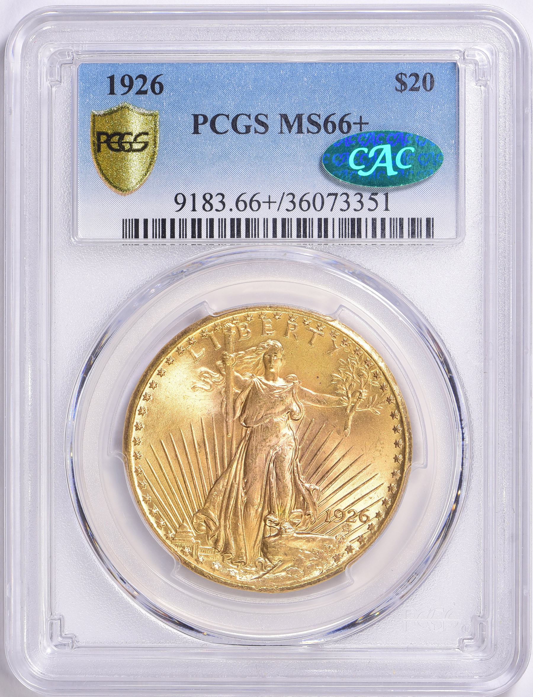 1926 Saint-Gaudens Gold Double Eagle PCGS MS-66+ (CAC Green) (Item ...