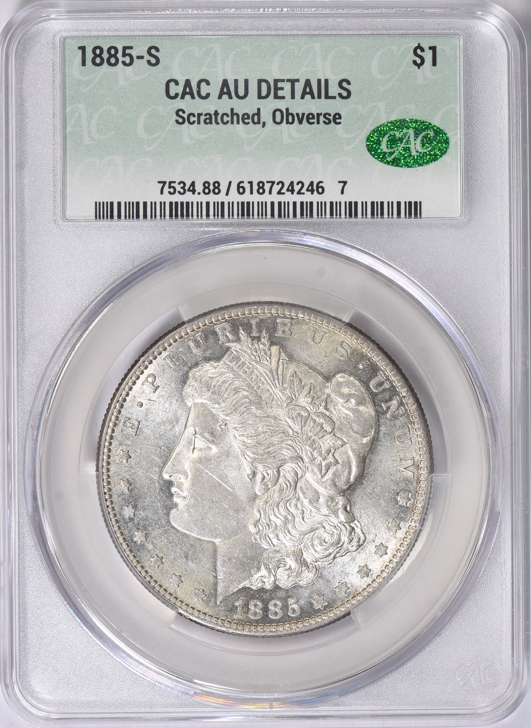 1885-S Morgan Silver Dollar CACG AU Details (Item 1643075 ...