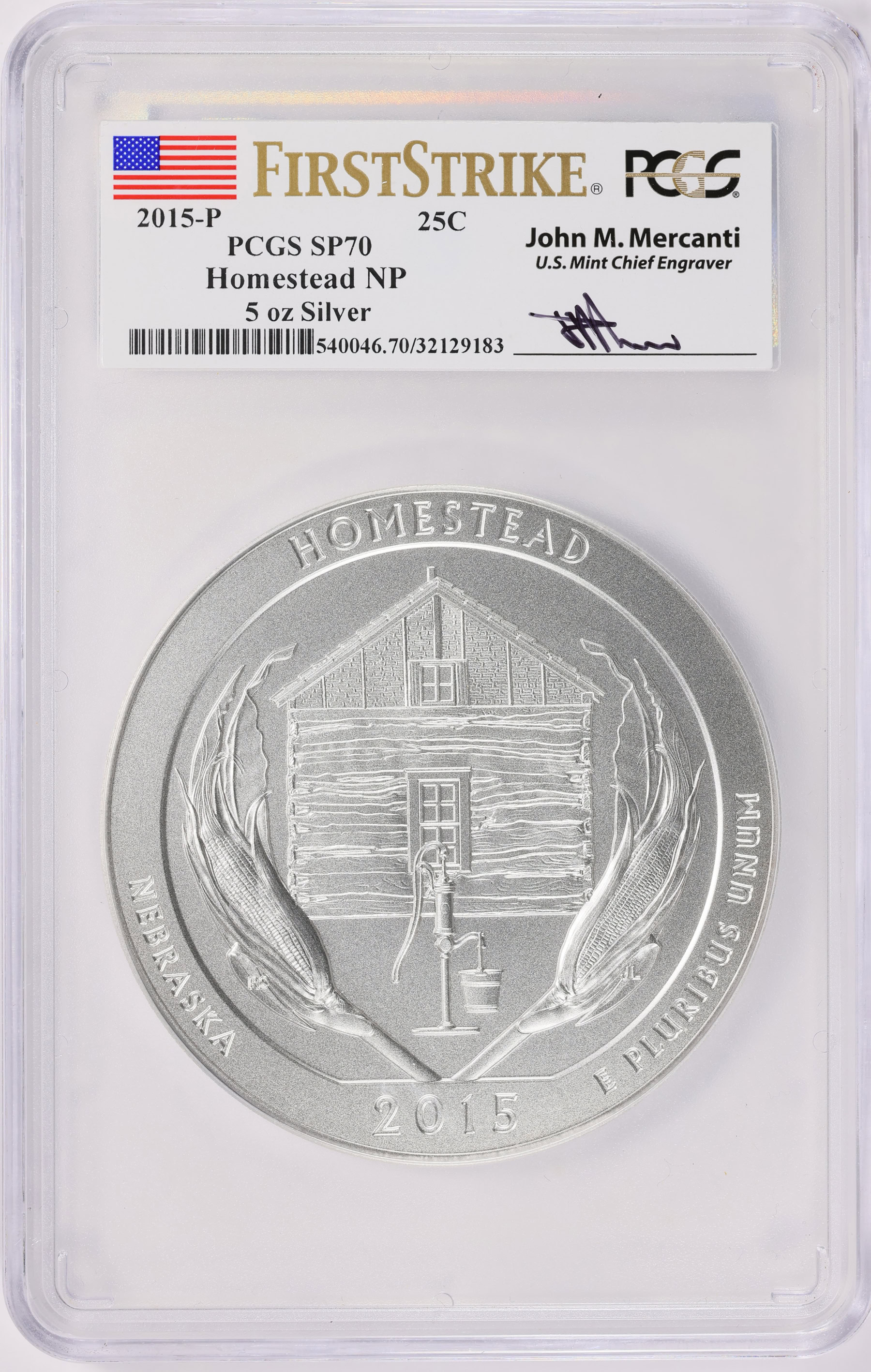 2015-P America the Beautiful 5 oz. Silver Quarter Homestead NP First ...