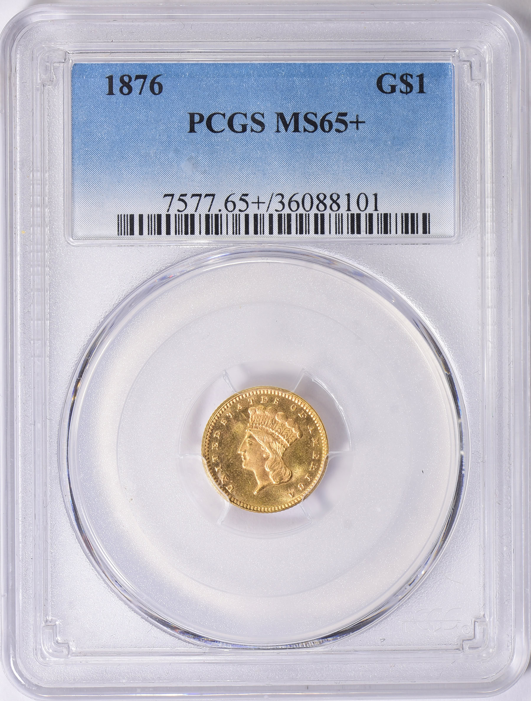 1876 Indian Princess Gold Dollar PCGS MS-65+ (Item 1645534 ...