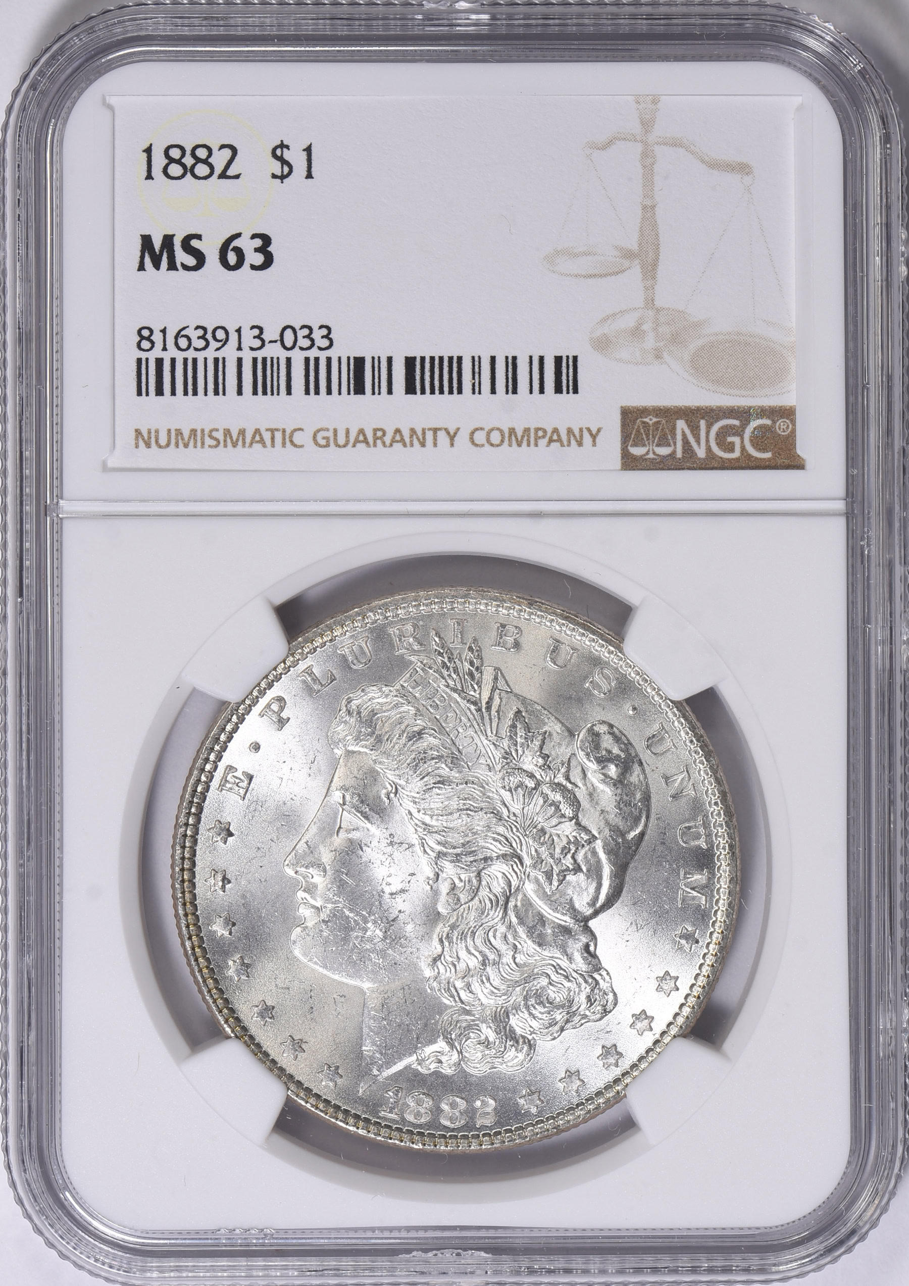 1882 Morgan Silver Dollar NGC MS-63 (Item 1647102) | GreatCollections Coin Auctions