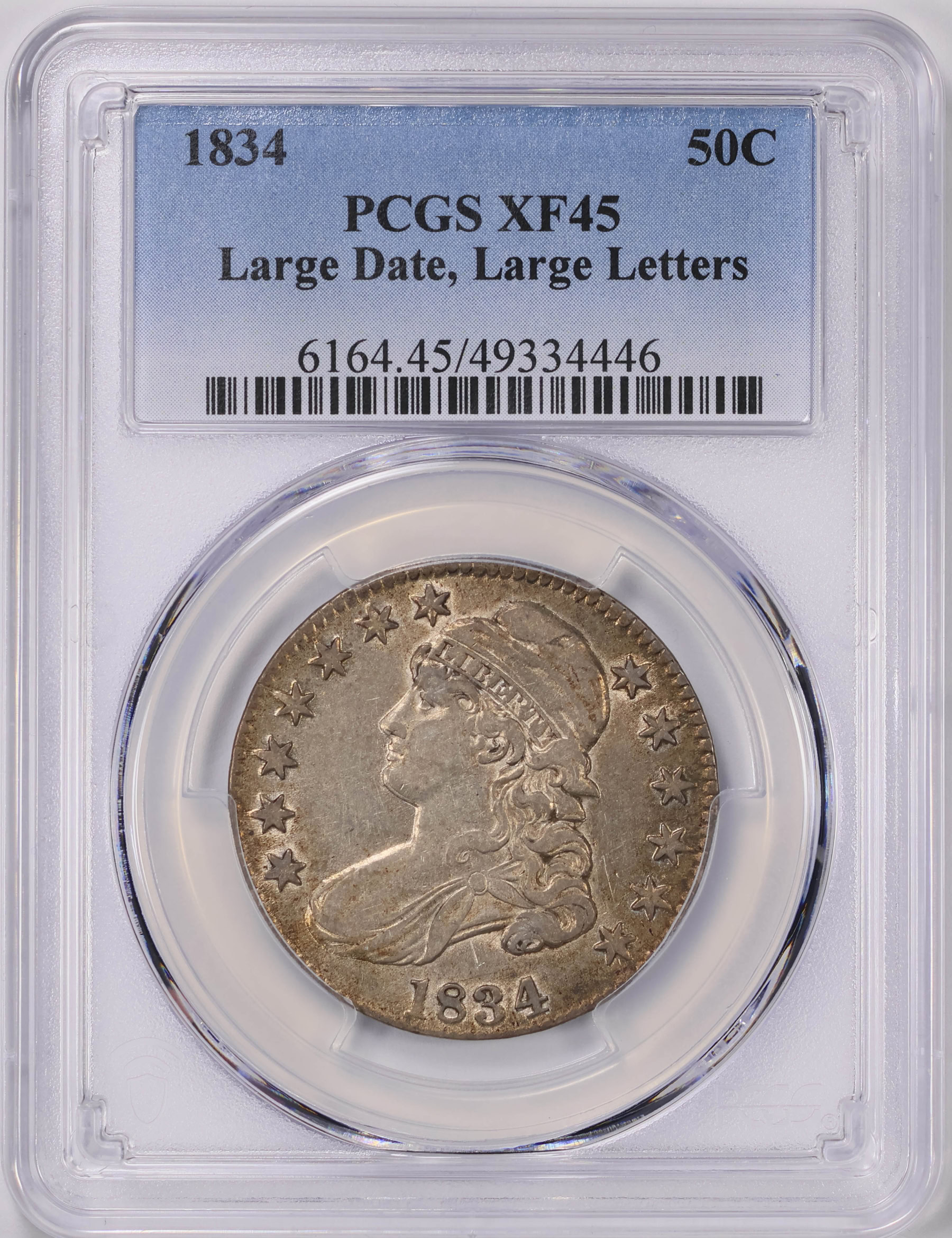 1834 Capped Bust Half Dollar Large Date, Large Letters PCGS XF-45 (Item 1648674 ...