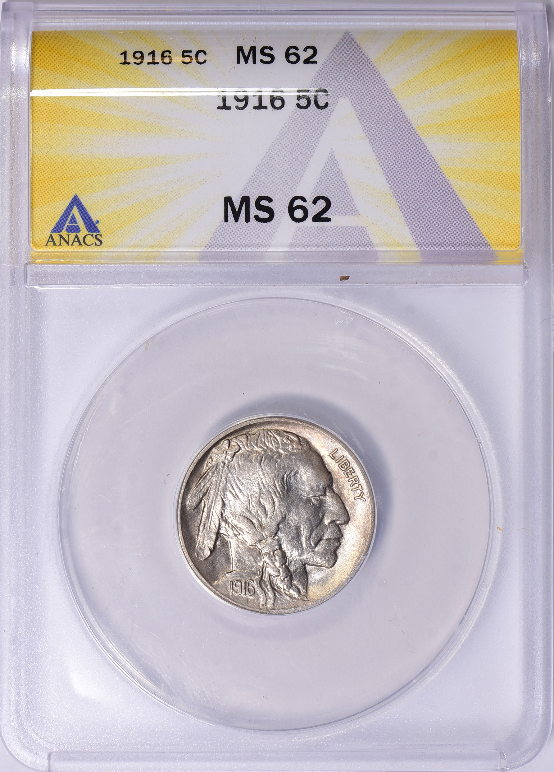 1916 Buffalo Nickel ANACS MS-62 (Item 1649111) | GreatCollections Coin ...
