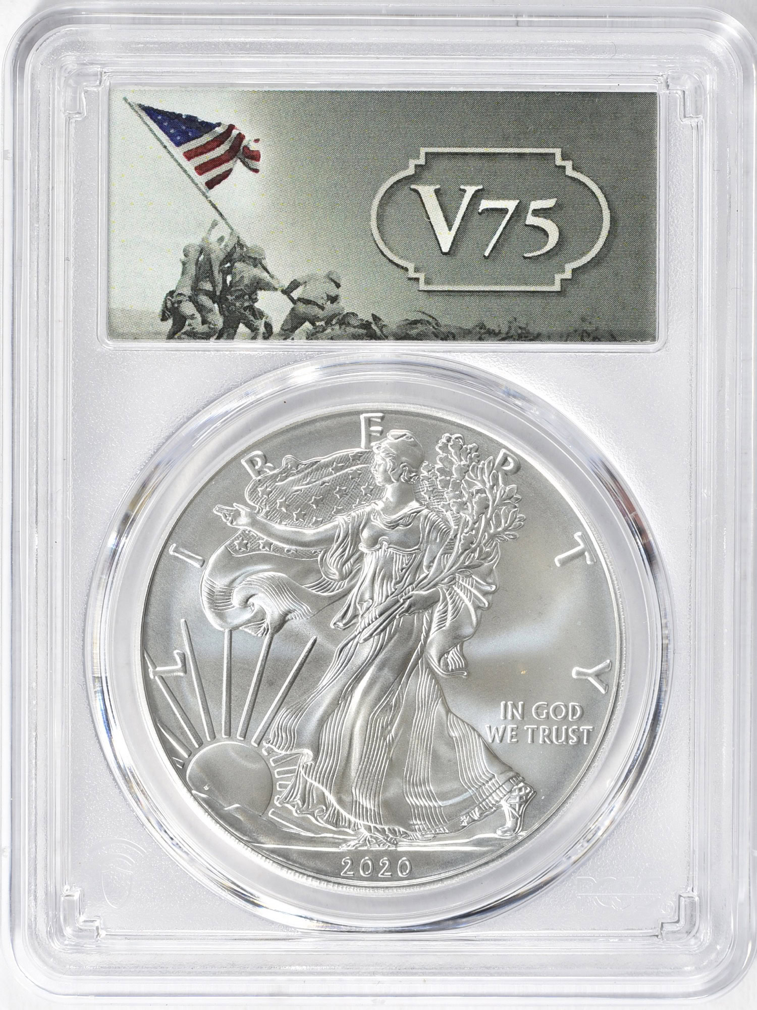 2020-W $1 Silver Eagle Burnished PCGS SP-70 (V75 Label) (Item 1650303) | GreatCollections Coin ...