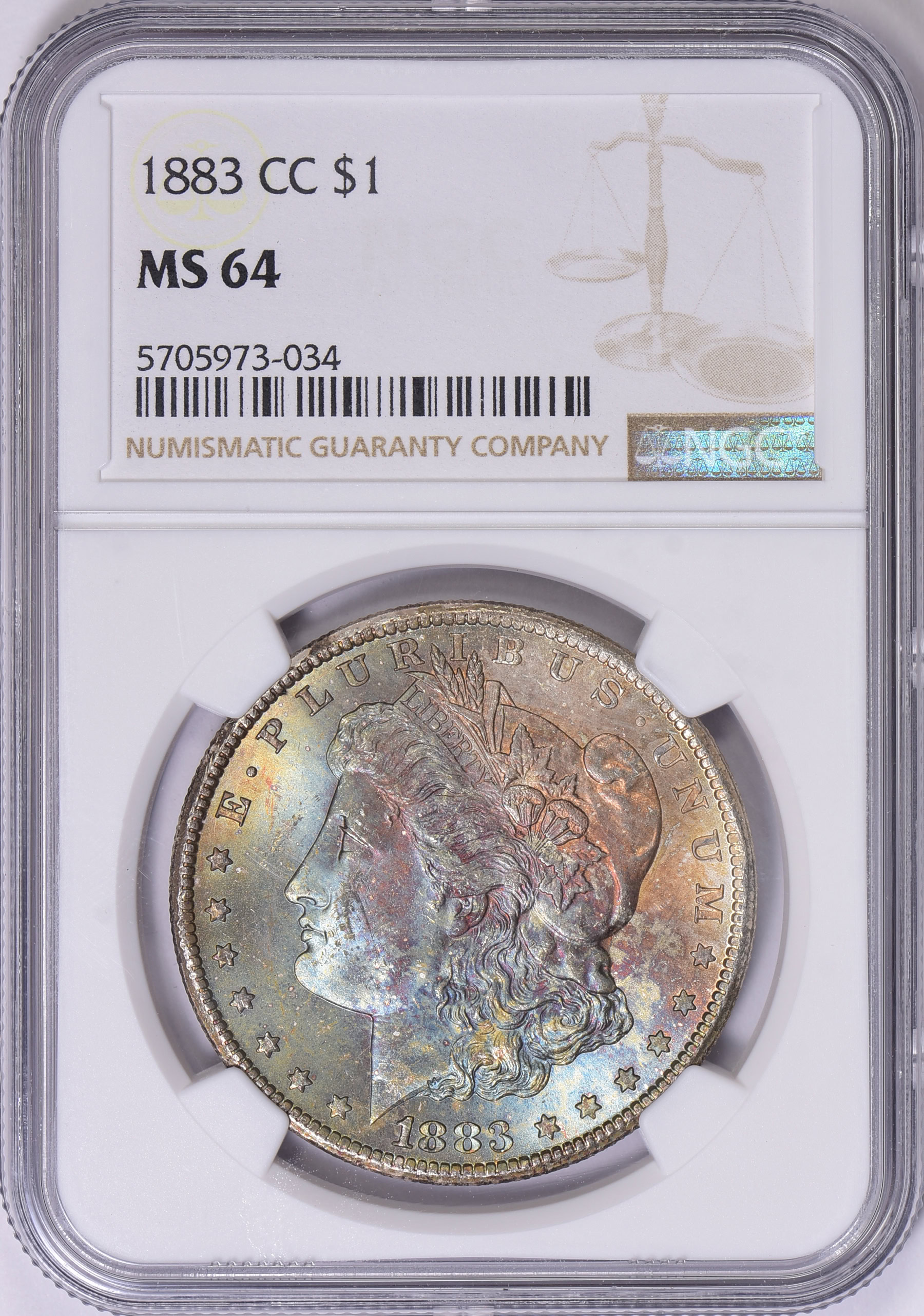 1883-CC Morgan Silver Dollar NGC MS-64 (Toned) (Item 1651898) | GreatCollections Coin Auctions