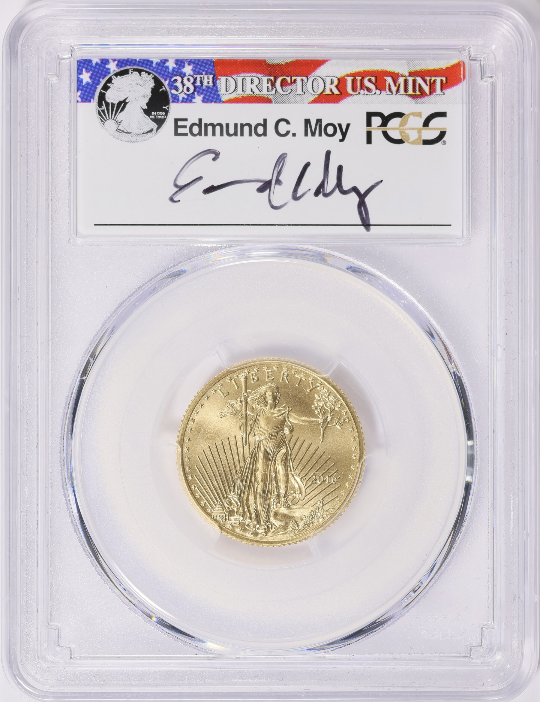 2016 $10 Quarter-Ounce Gold American Eagle 30th Anniversary First Strike PCGS MS-70 (Moy Signed ...