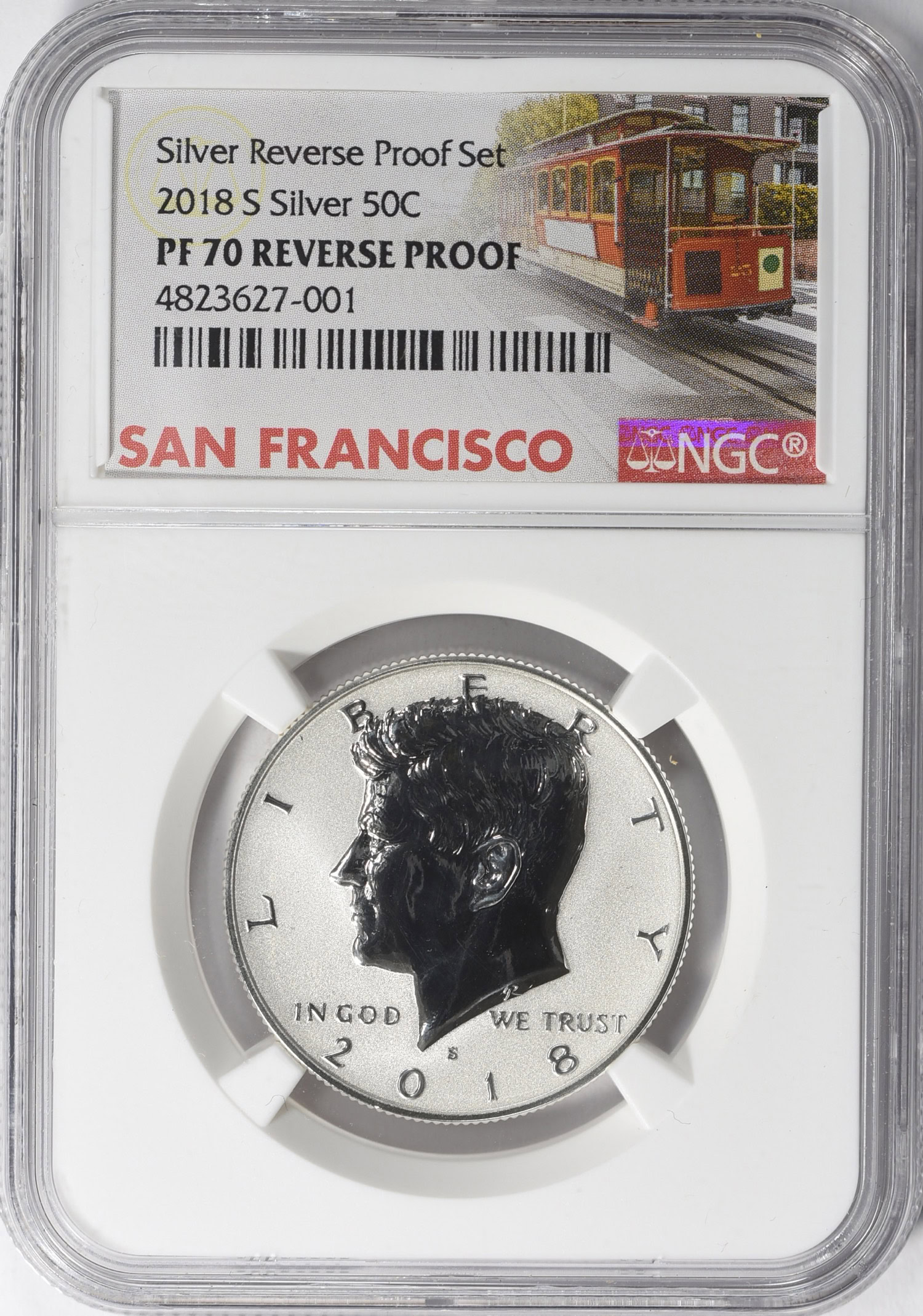 2018-S Kennedy Half Dollar Silver Reverse Proof (From the Reverse Proof ...