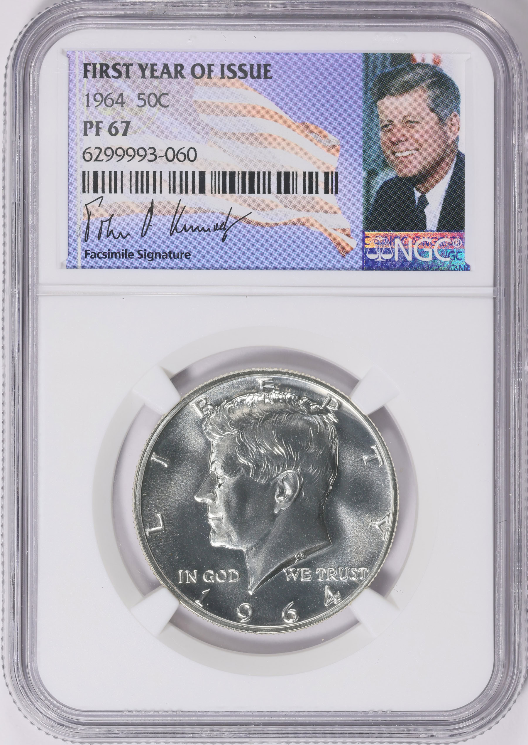 1964 Kennedy Half Dollar First Year of Issue NGC Proof-67 (John F ...