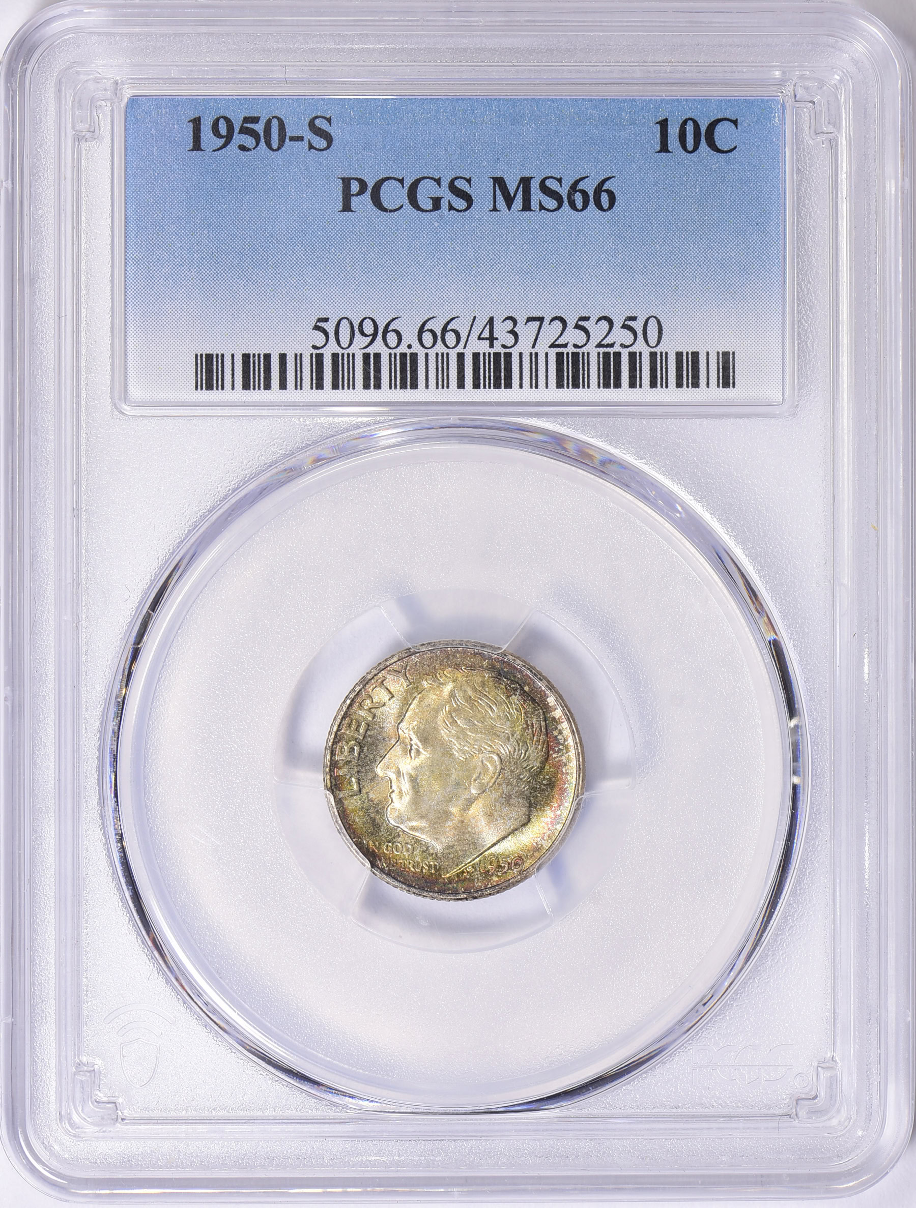 1950-S Roosevelt Dime PCGS MS-66 (Toned) (Item 1660114 ...