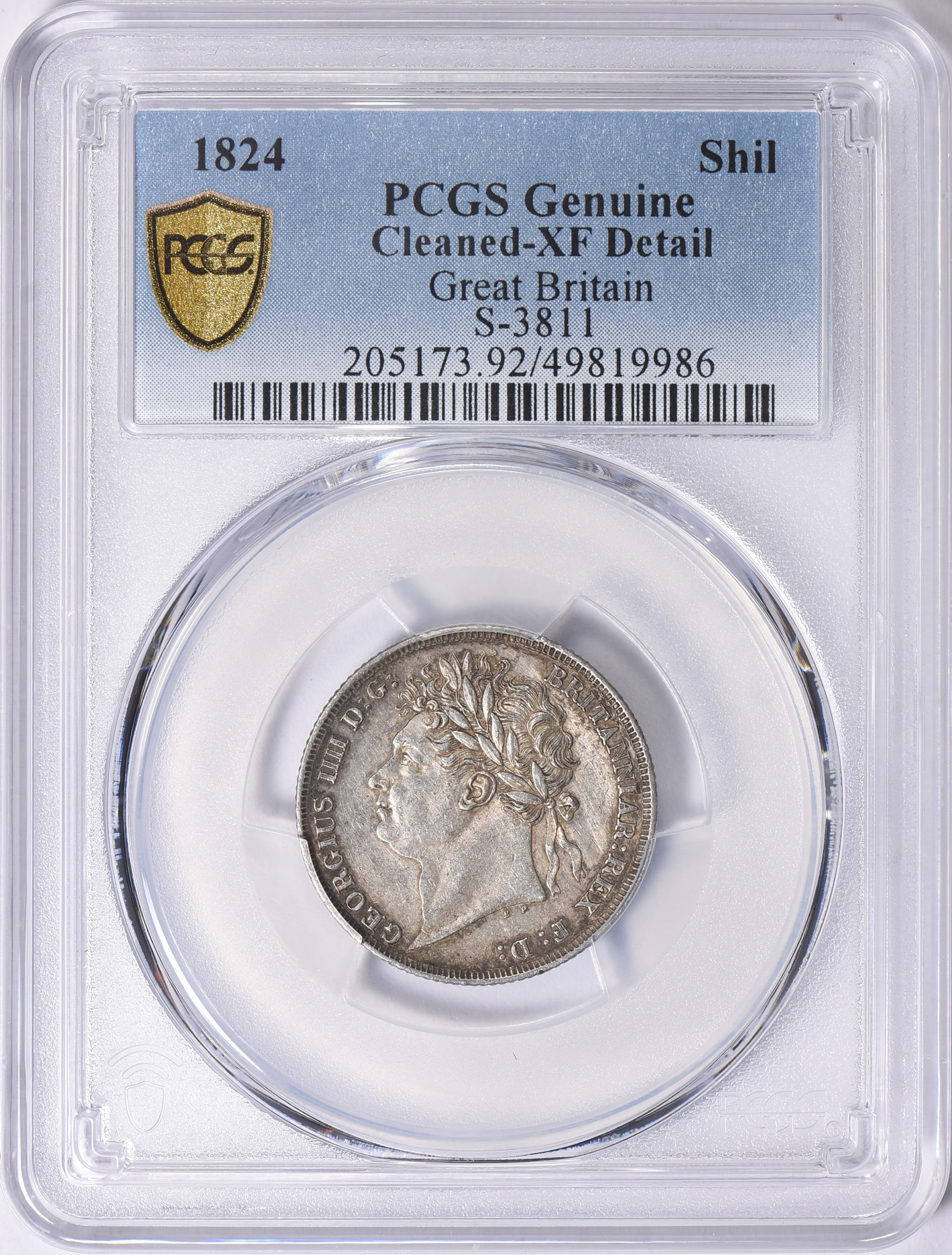 Great Britain 1824 Silver Shilling KM-687 PCGS Genuine XF Details (Item ...