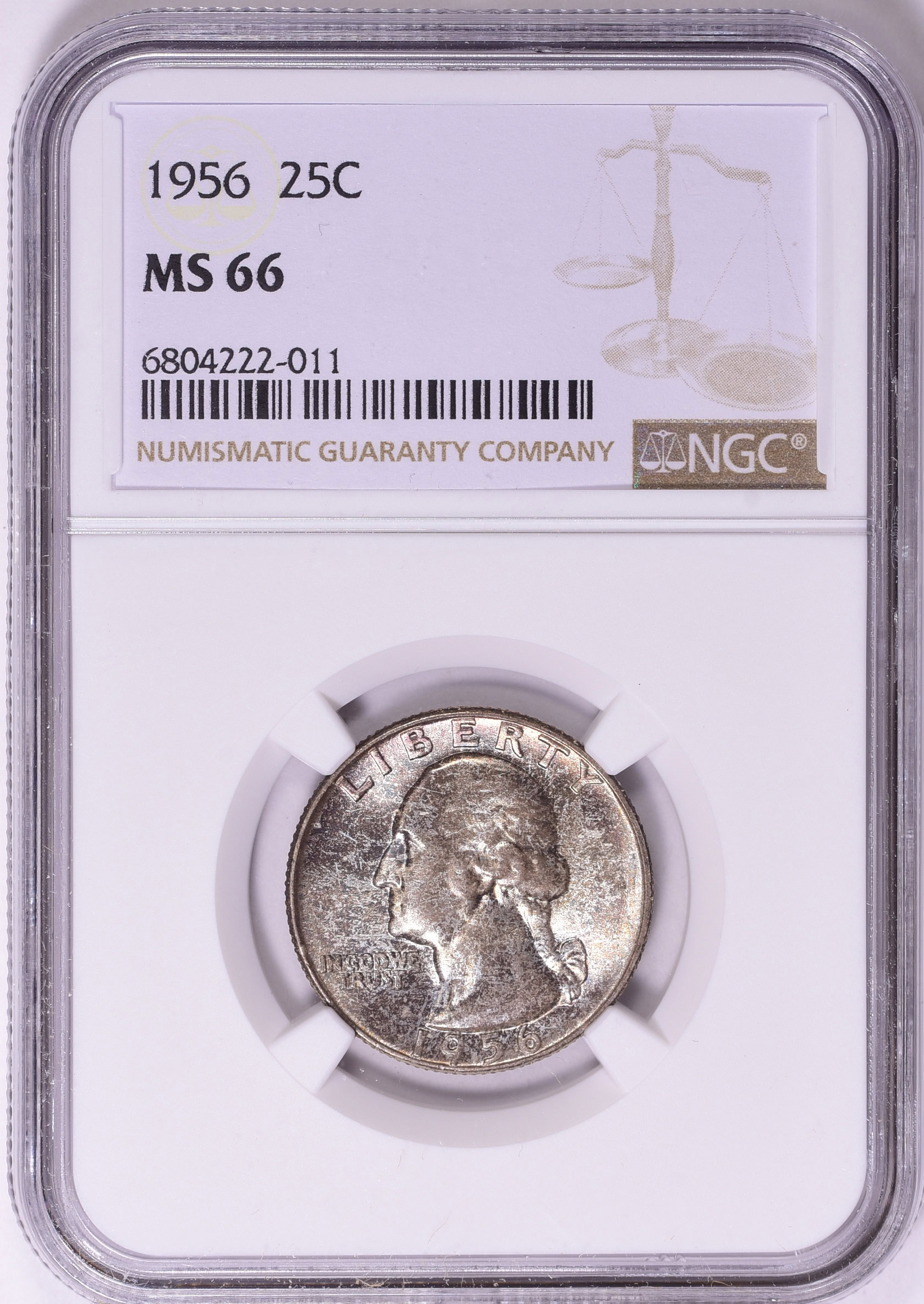 1956 Washington Quarter NGC MS-66 (Toned) (Item 1669736) | GreatCollections Coin Auctions