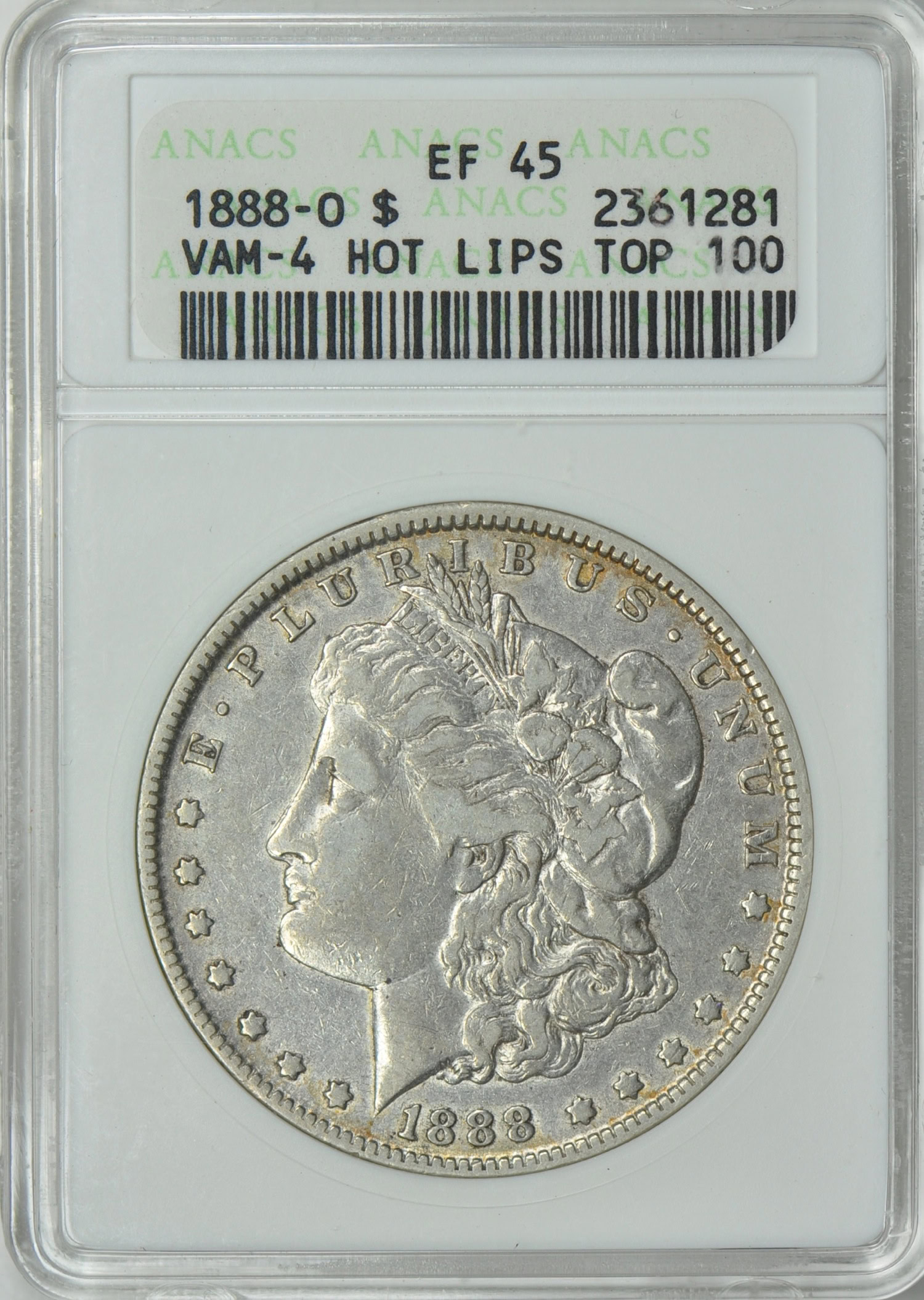 1888-O Morgan Silver Dollar VAM-4 Hot Lips Doubled Die Obverse Top 100 ANACS XF-45 OH (Item ...