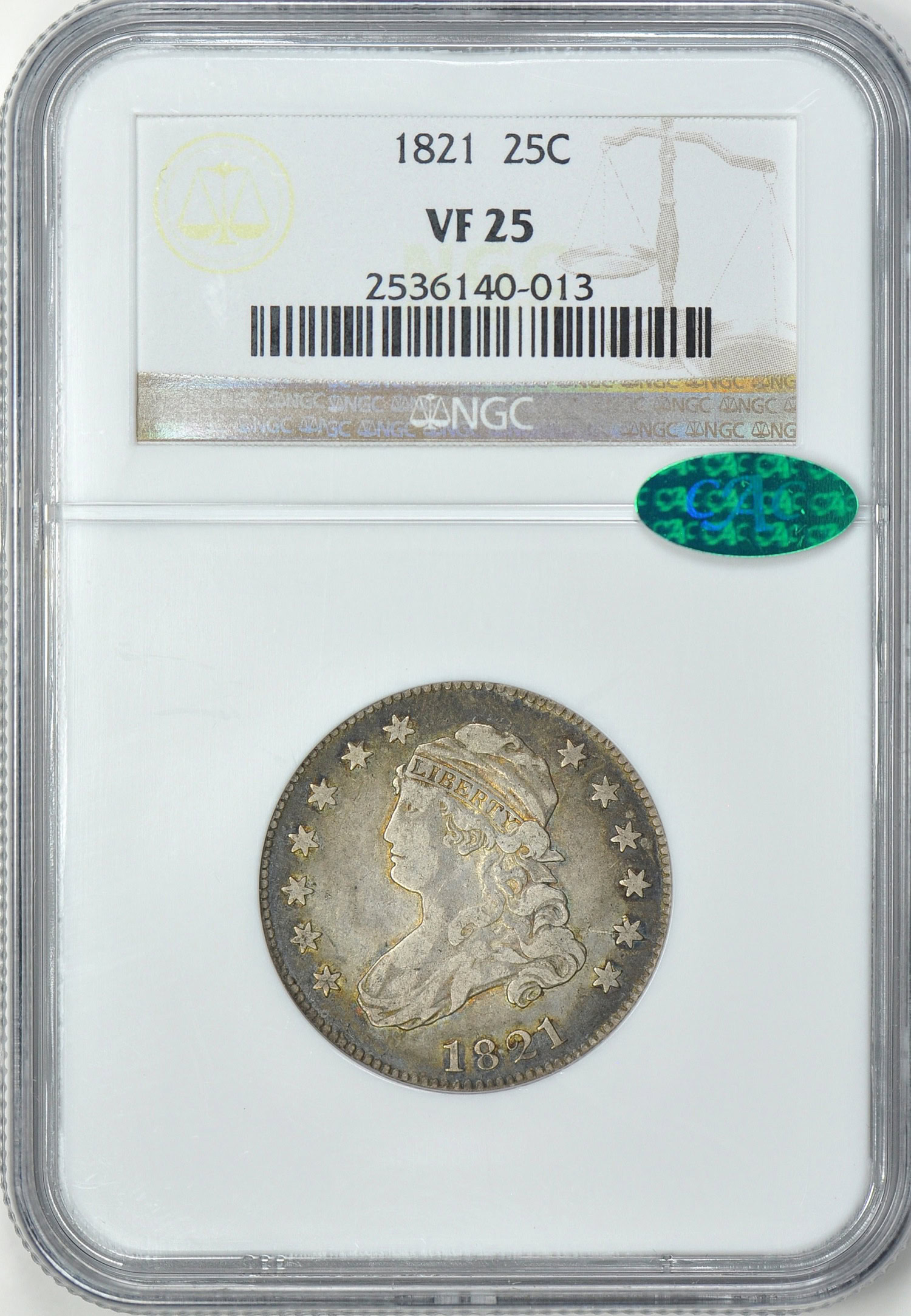 1821 Capped Bust Quarter NGC VF-25 (CAC Green) (Item 271865 ...