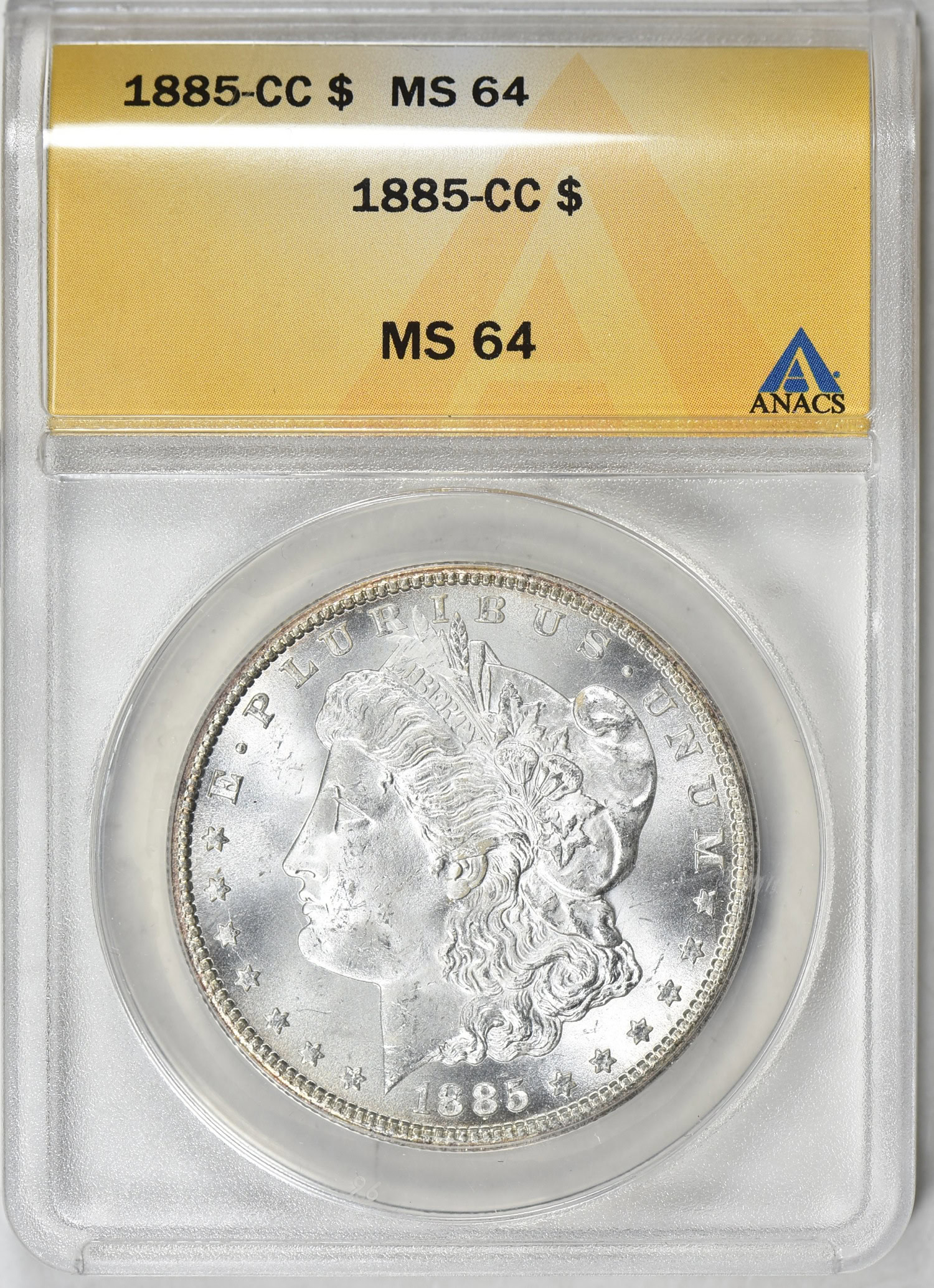 1885-CC Morgan Silver Dollar ANACS MS-64 (Item 358959) | GreatCollections Coin Auctions