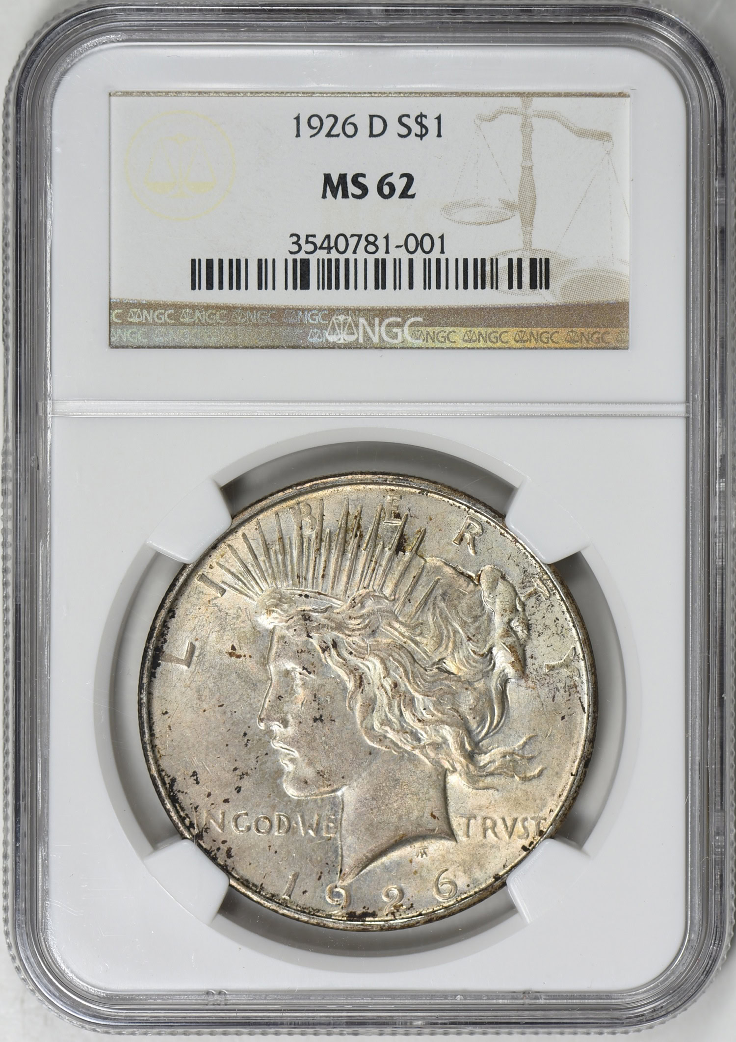 1926-D Peace Silver Dollar NGC MS-62 (Item 408451) | GreatCollections ...