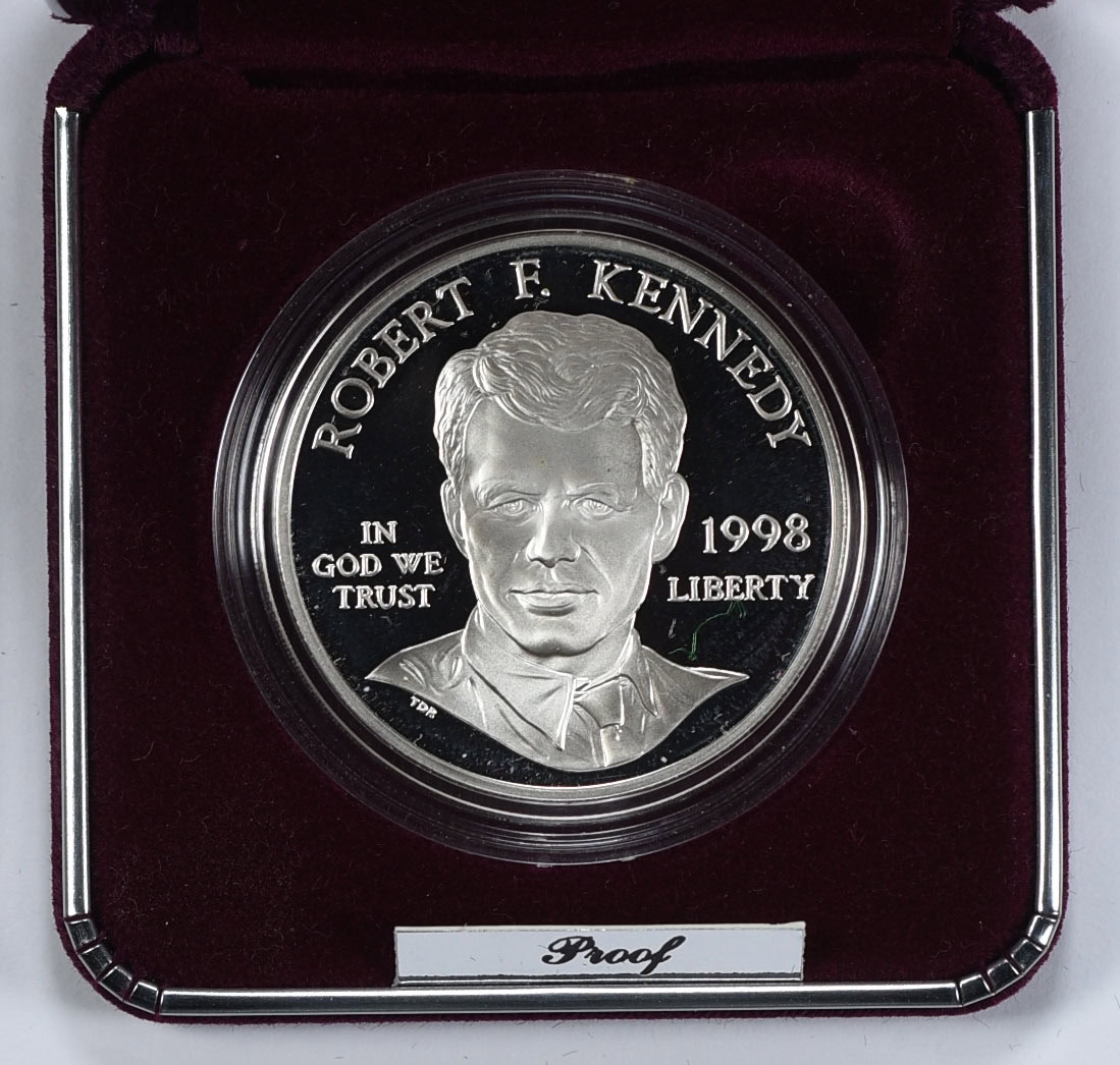 1998-S Robert F. Kennedy Silver Dollar Proof Uncertified with Packaging ...