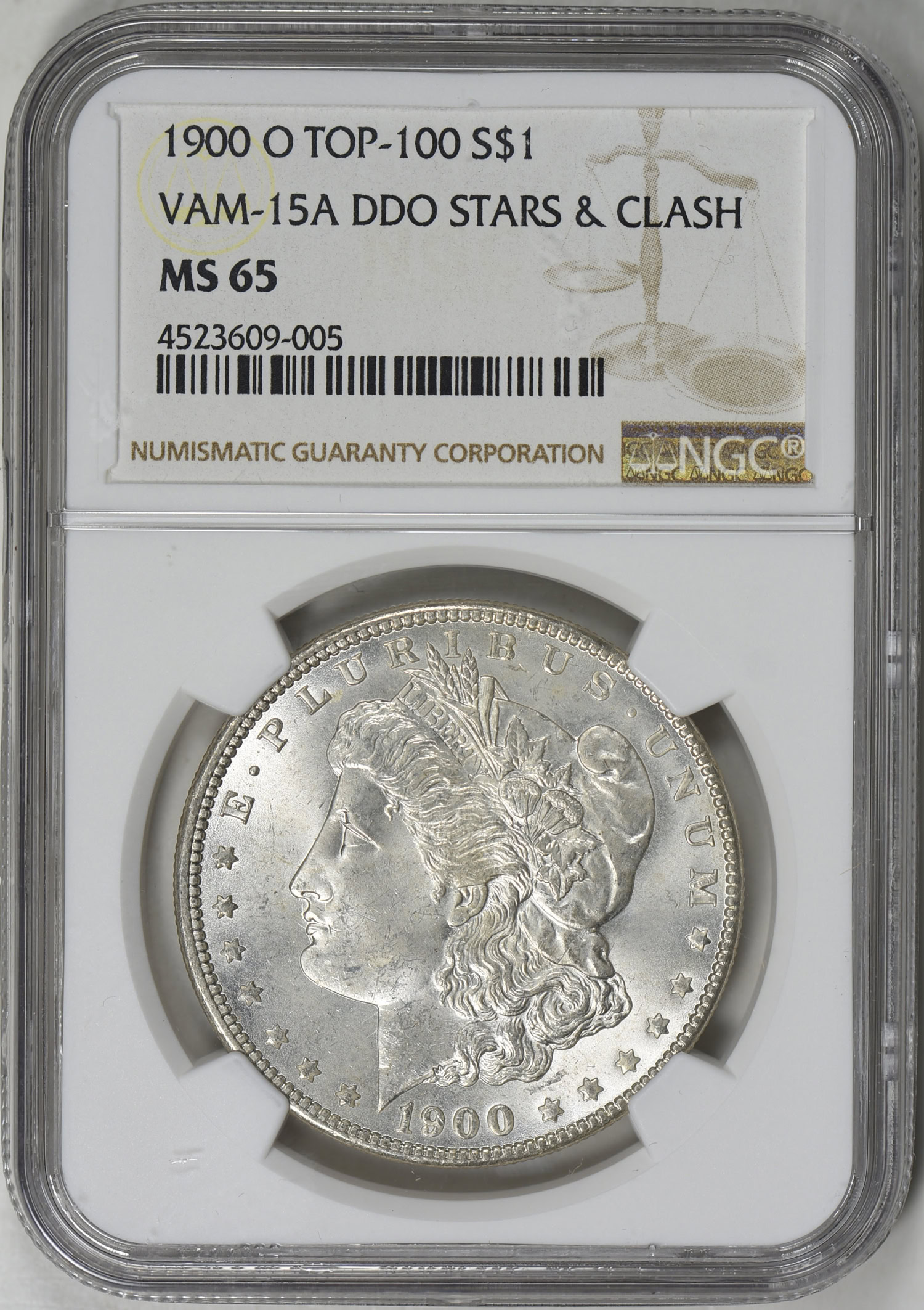 1900-O Morgan Silver Dollar VAM-15A DDO Stars & Clash Top 100 NGC MS-65 (Item 450801 ...