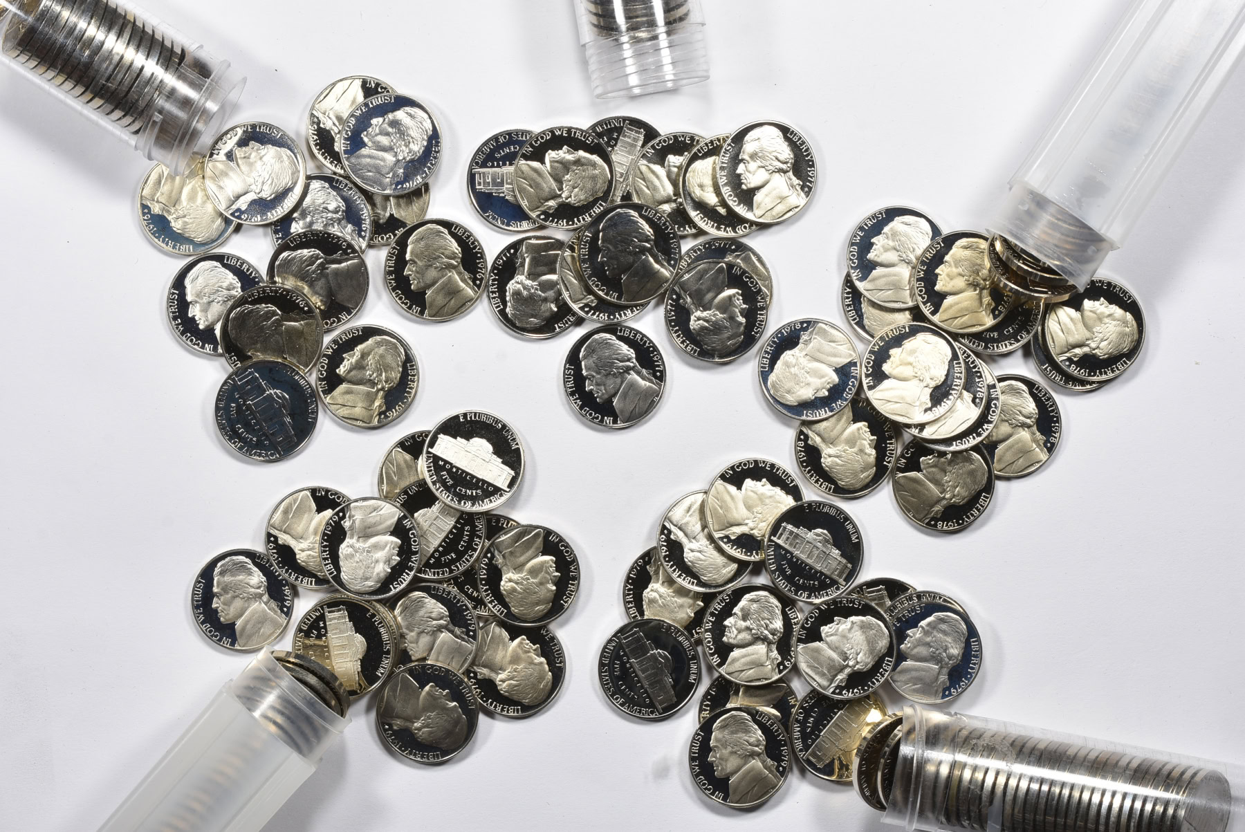 1976 - 1979 Jefferson Proof Nickel Rolls Uncertified (200 Coins) | Cert ...