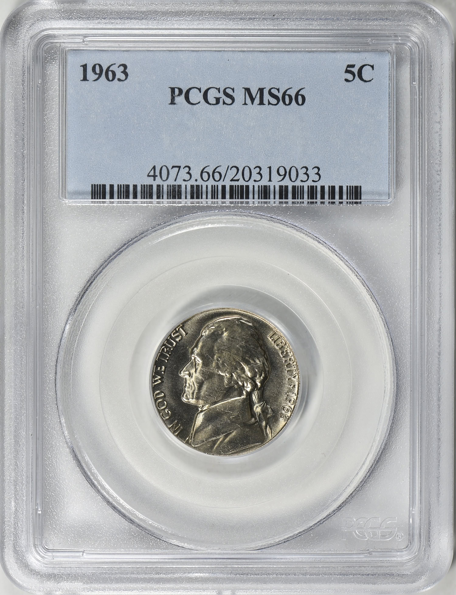1963 Jefferson Nickel PCGS MS-66 (Item 469926) | GreatCollections Coin ...