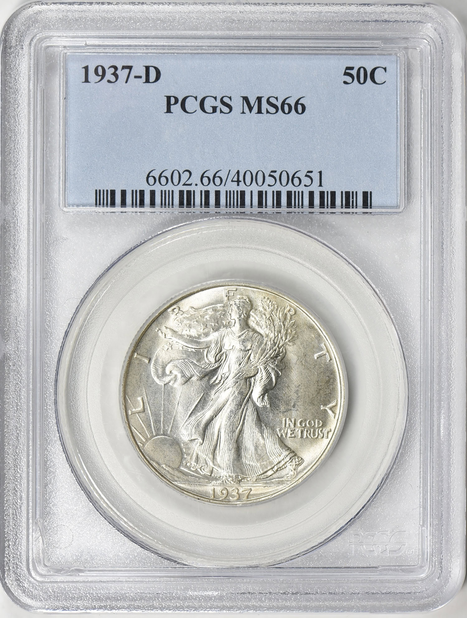 1937-D Walking Liberty Half Dollar PCGS MS-66 (Item 520813) | GreatCollections Coin Auctions