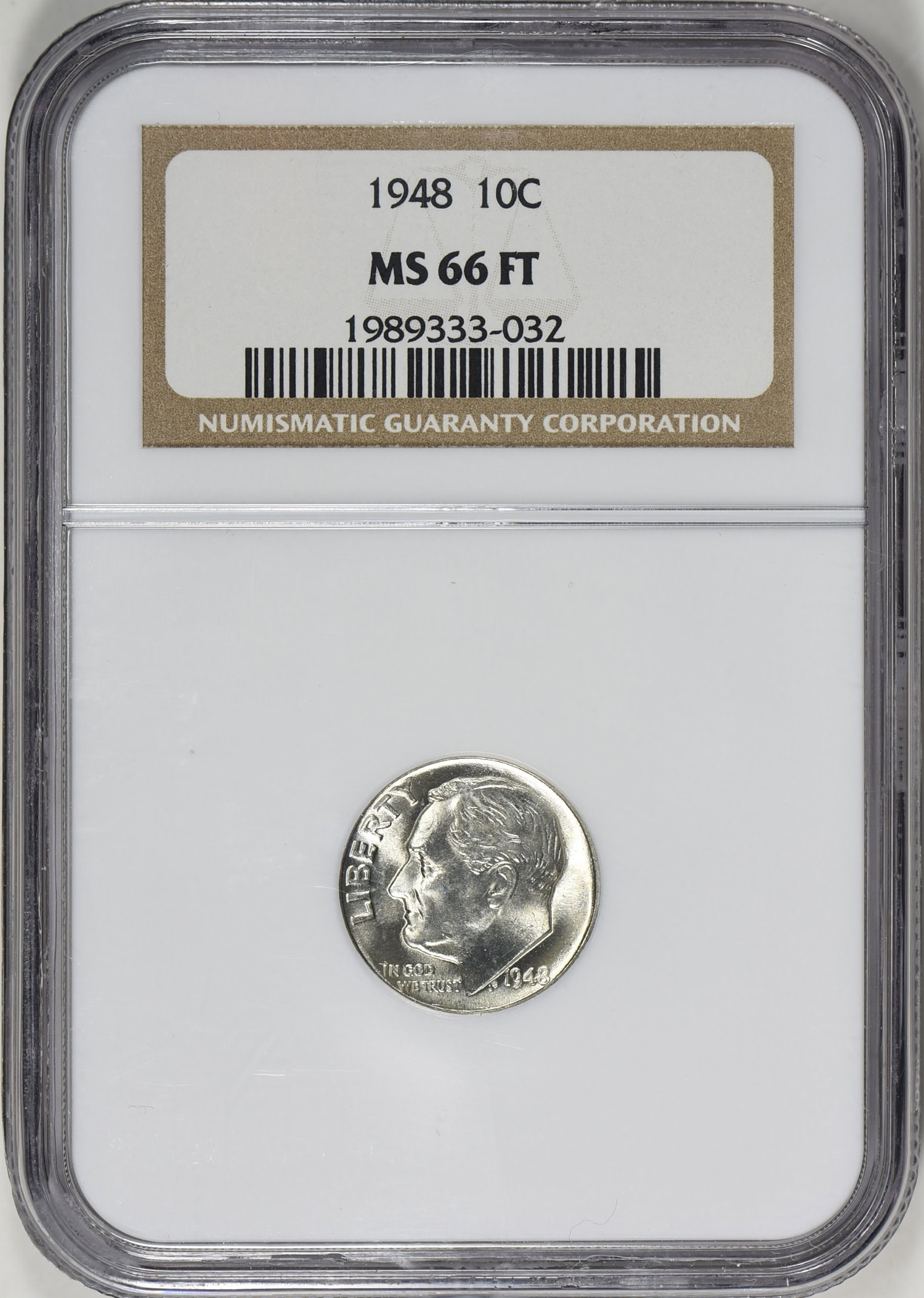 1948 Roosevelt Dime NGC MS-66 FT (Item 539911) | GreatCollections Coin Auctions
