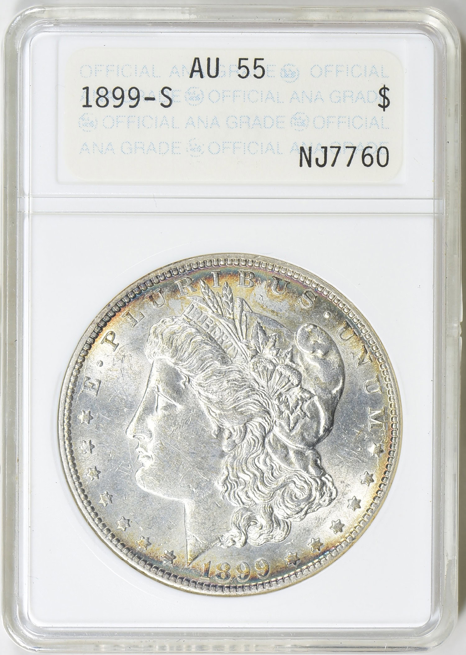 1899-S Morgan Silver Dollar ANACS AU-55 (Toned) OH (Item 742925 ...