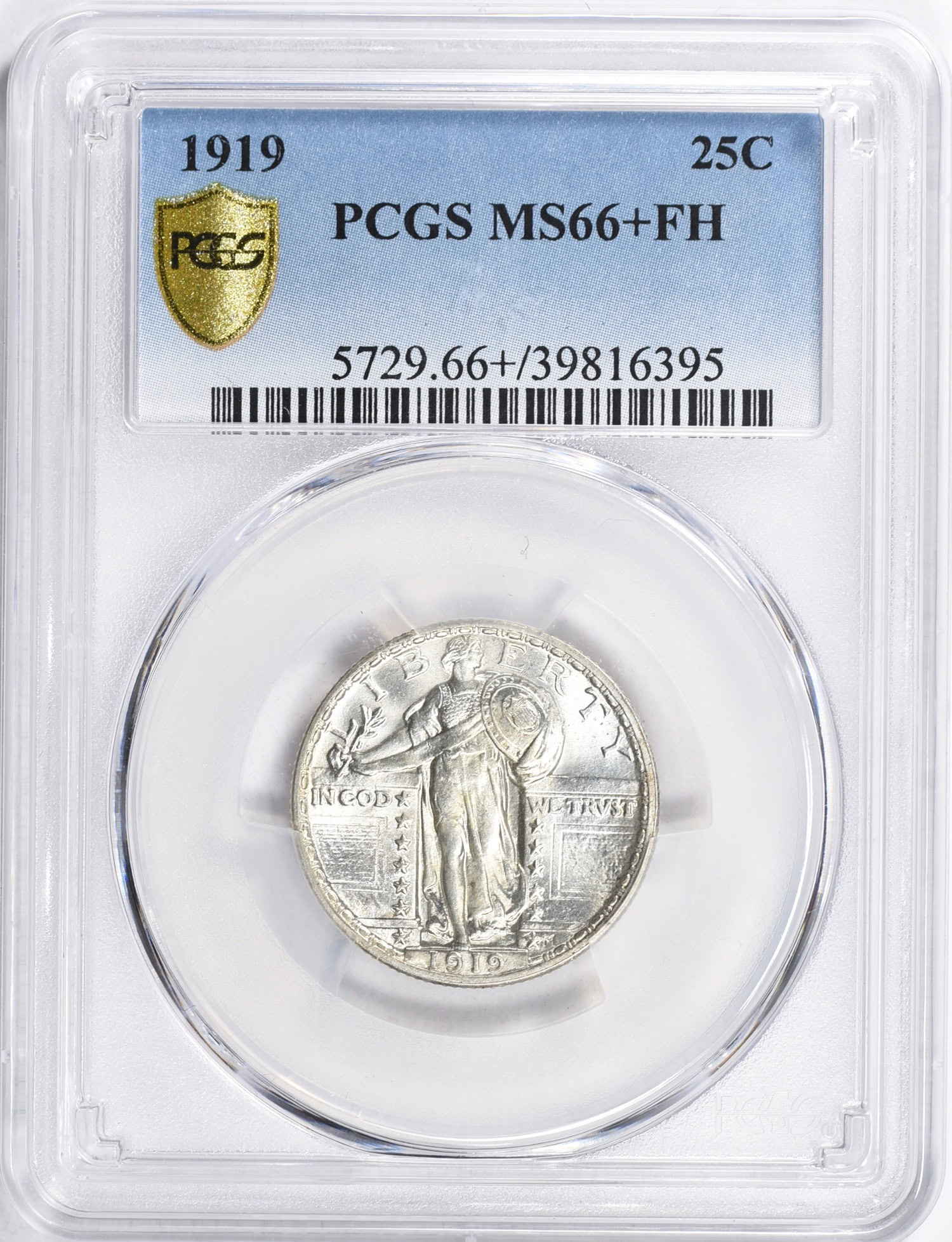 1919 Standing Liberty Quarter PCGS MS-66+ FH (Item 840182) | GreatCollections Coin Auctions