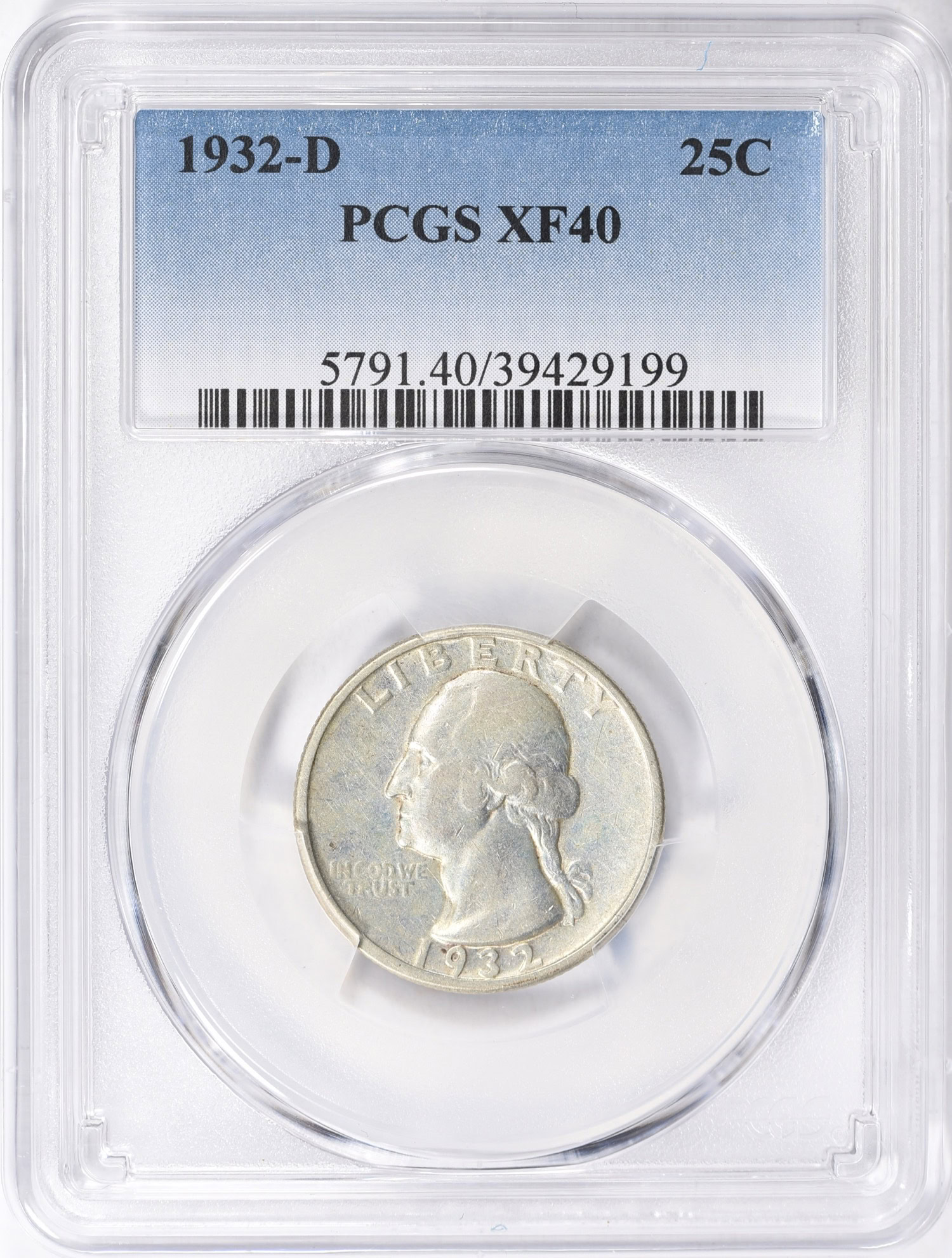 1932-D Washington Quarter PCGS XF-40 (Item 854988) | GreatCollections Coin Auctions