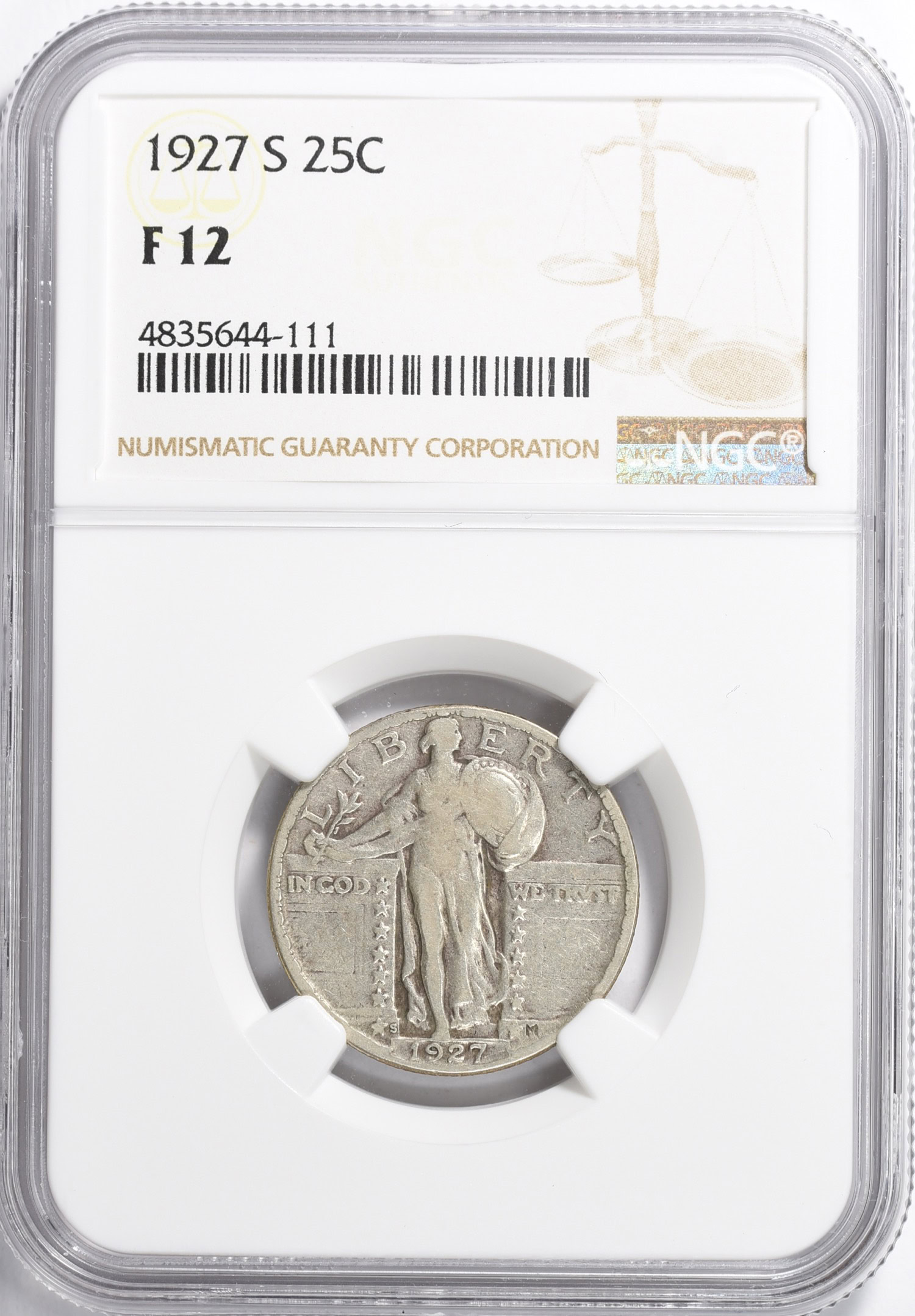 1927-S Standing Liberty Quarter NGC F-12 (Item 903426 ...