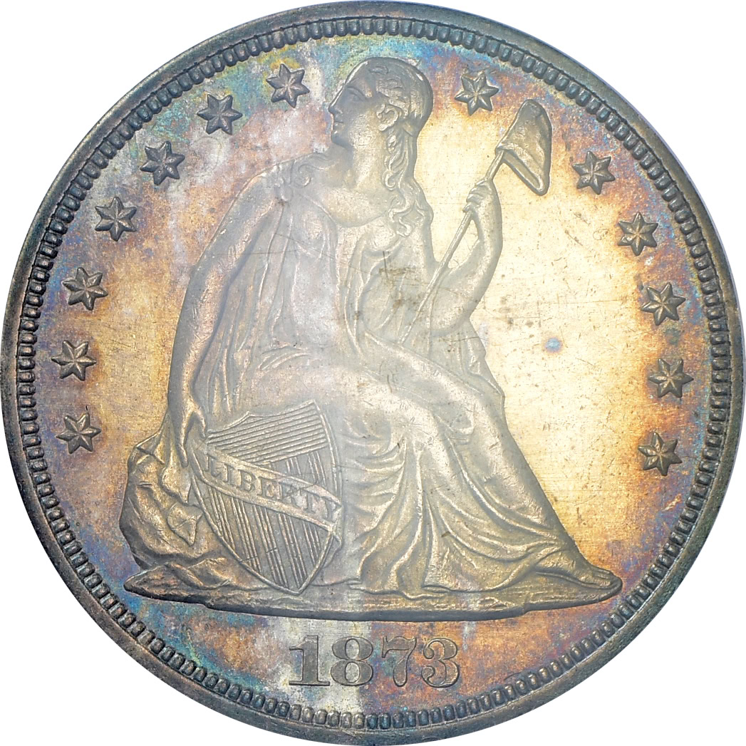 1873-CC Seated Liberty Silver Dollar Seated PCGS MS-61 (Toned) (Item 908552) | GreatCollections ...