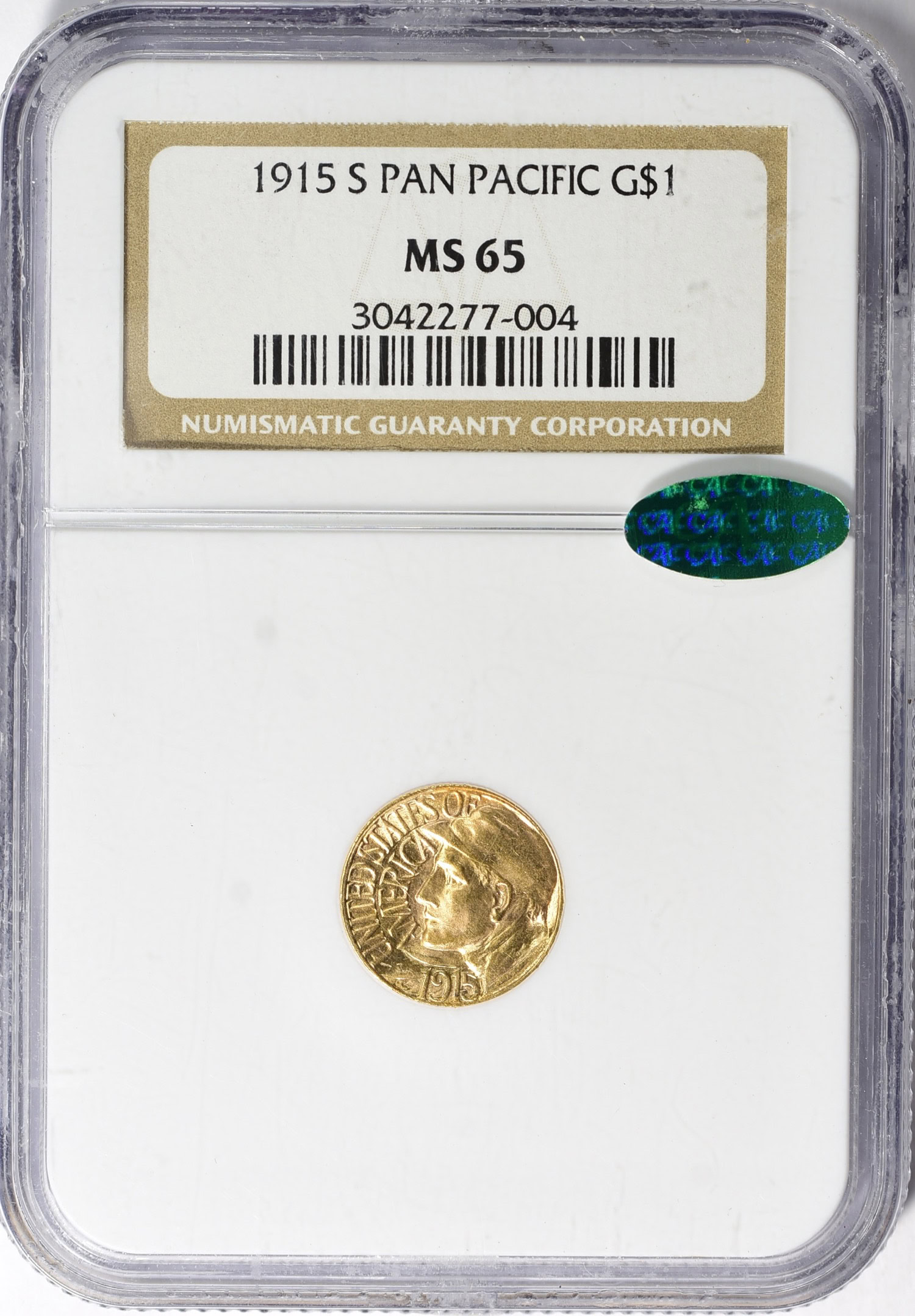 1915-S Panama-Pacific Exposition Gold Dollar NGC MS-65 (CAC Green) (Item 983753 ...