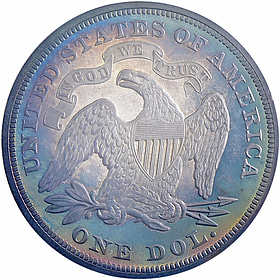 1873 Seated Liberty Silver Dollar Seated PCGS Proof-64 OGH (Toned) (Item 1345263 ...