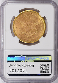 1857-S Liberty Gold Double Eagle B3-6 Spiked Shield Shipwreck S.S. Central America NGC MS-65 ...