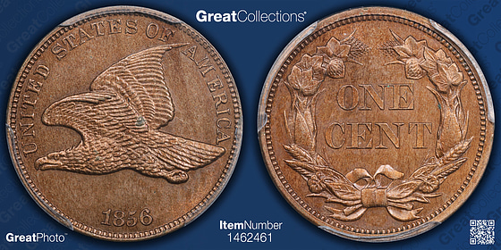 1856 Flying Eagle Cent PCGS Proof-63 (Item 1462461) | GreatCollections ...