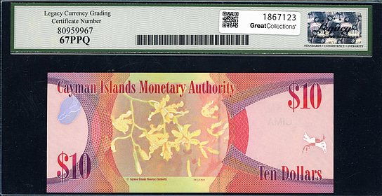Cayman Islands 2010 $10 Monetary Authority Note SCWPM-40a Legacy Superb ...