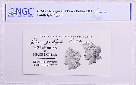 2024-S Morgan and Peace Silver Dollar First Day of Issue NGC Proof-70 ...