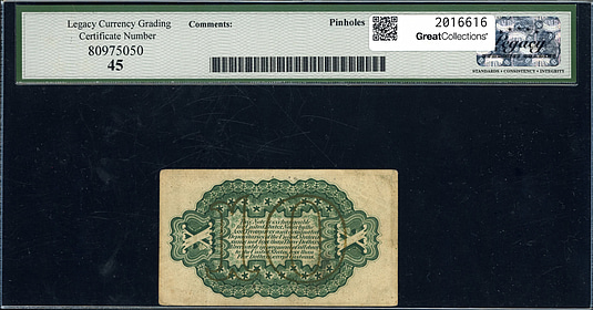 Fr. 1255 Third Issue 10 Cents Fractional Currency Note Colby / Spinner ...