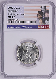 2022-D American Women Quarter Dr. Sally Ride First Day of Issue NGC MS ...