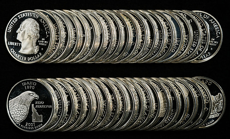 2007-S State Quarter Idaho Proof Roll Uncertified (1 Roll, 40 Coins ...