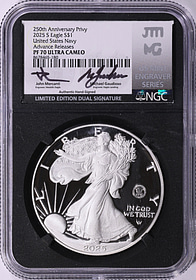 2025-S $1 Silver Eagle U.S. Navy Privy 250th Anniversary Advanced ...