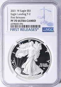2021-W $1 Silver Eagle Type 2 First Releases NGC Proof-70 UC (Item ...