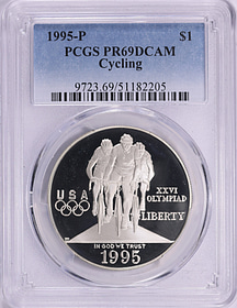 1995-P XXVI Olympiad Cycling Silver Dollar PCGS Proof-69 DCAM (Item ...