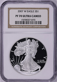 2007-W $1 Silver Eagle NGC Proof-70 UC (Item 2168169 ...