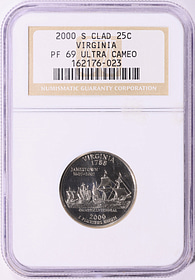 2000-S State Quarter Virginia NGC Proof-69 UC (Item 2168578 ...